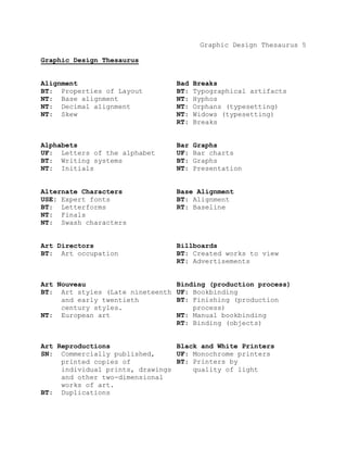 LIS 642 1 Graphic Design Thesaurus | PDF | Desktop Publishing ...