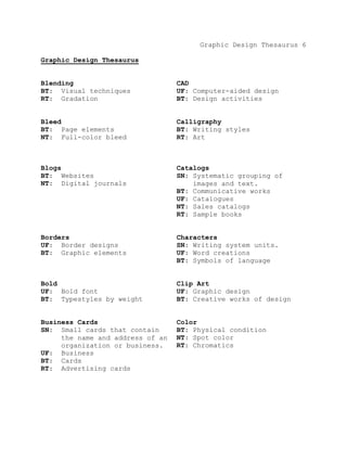 LIS 642 1 Graphic Design Thesaurus | PDF | Desktop Publishing ...