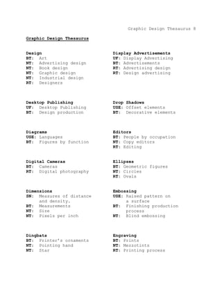 LIS 642 1 Graphic Design Thesaurus | PDF | Desktop Publishing ...