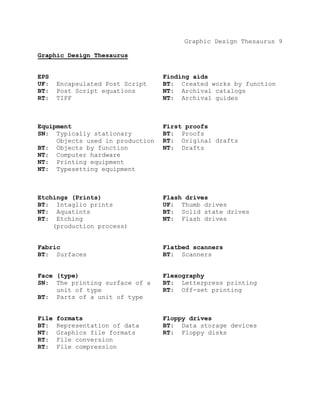 LIS 642 1 Graphic Design Thesaurus | PDF | Desktop Publishing ...