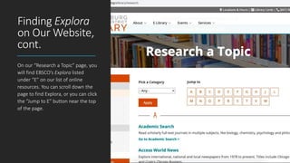 Explore Your World with EBSCO's Explora | PPTX