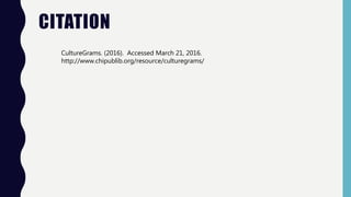 Culturegrams Instructional Tool (LIS 704) | PPT