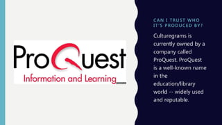 Culturegrams Instructional Tool (LIS 704) | PPT