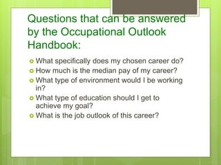 LIS704 presentation Occupational Outlook Handbook | PPTX