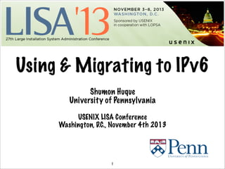 IPv6 Tutorial; USENIX LISA 2013 | PPT