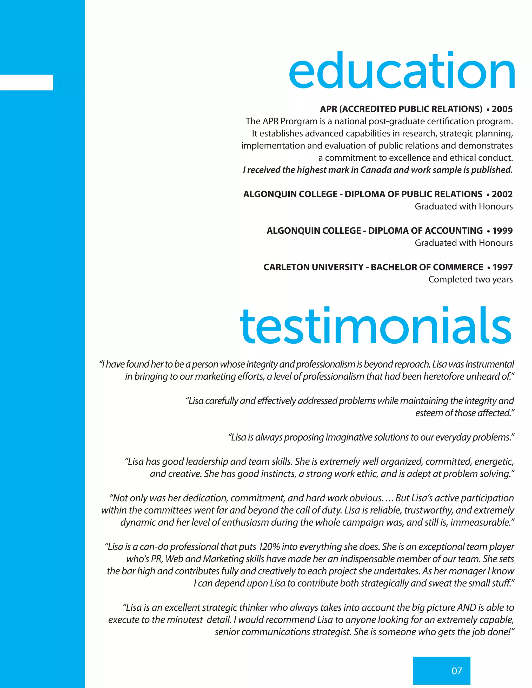 Lisa Baergen Resume Booklet Communications | PDF