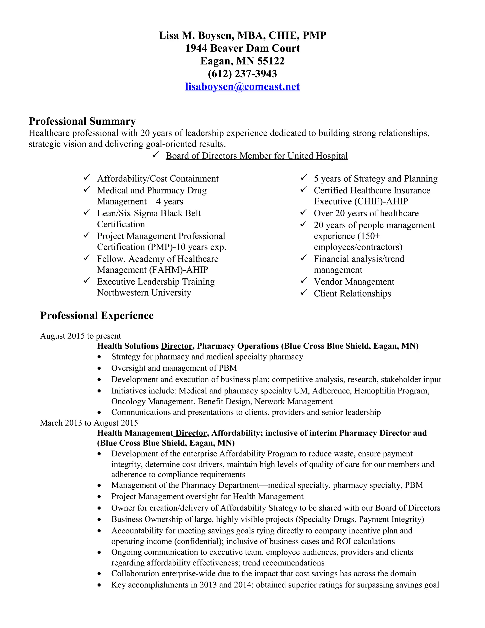 Lisa Boysen Resume | DOC