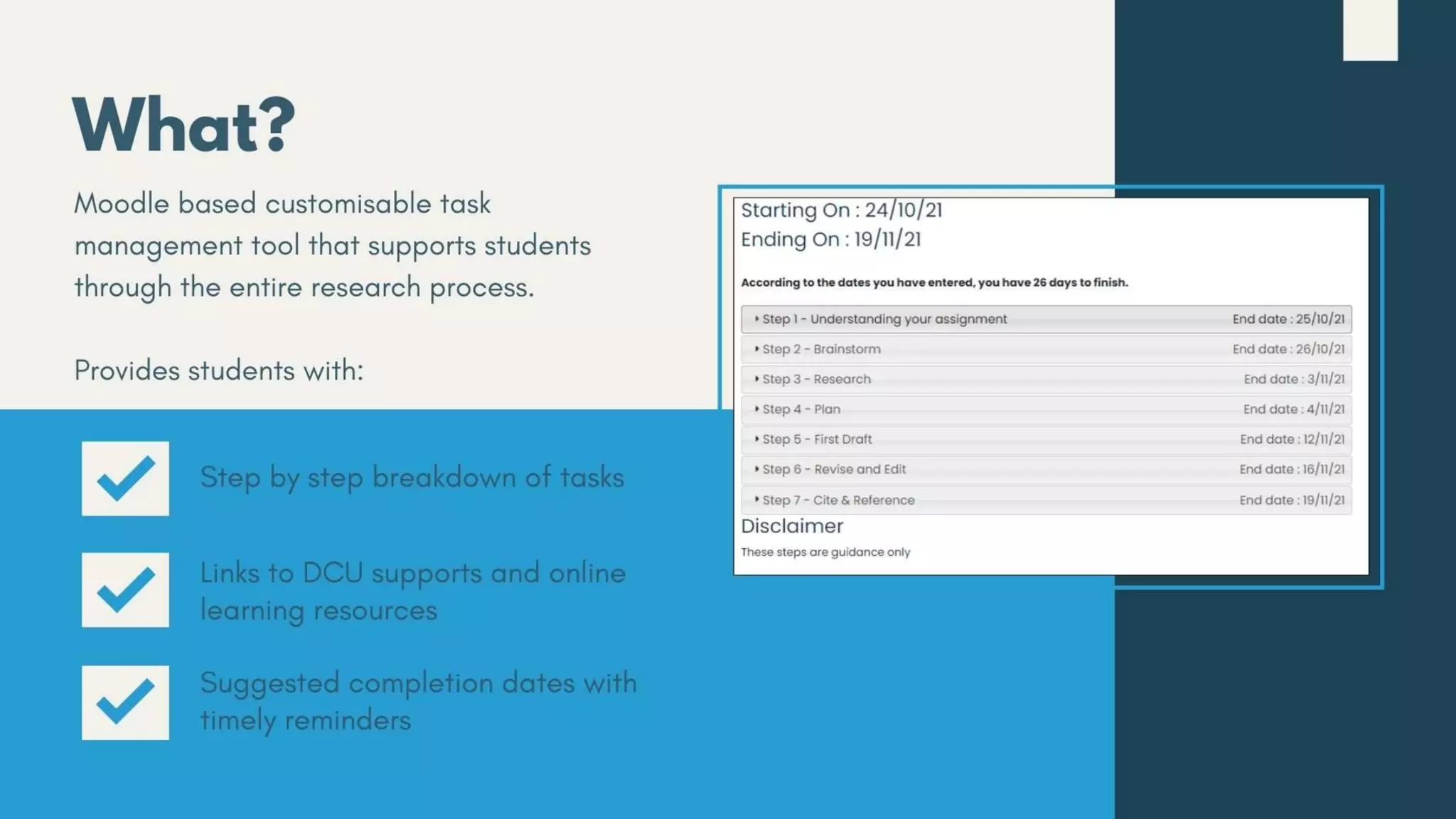 DCU’s Assignment Planner: a tool to support students in planning ...