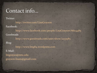 Visual Resume- Lisa Grayson | PPTX