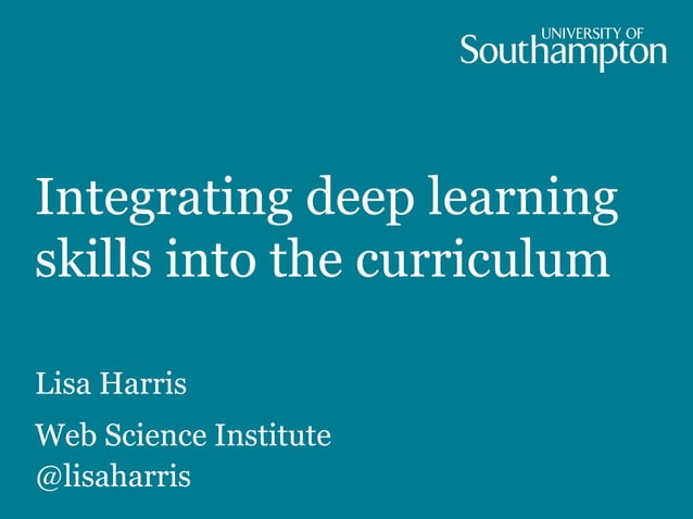 Integrating deep learning skills into the curriculum | PPT