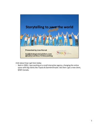 The Power of Storytelling | Lisa Horvat, Strategic Storytellers Inc. | PDF