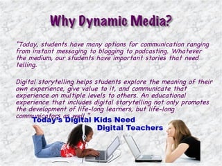 Dynamic media & digitial storytelling presentation | PPT