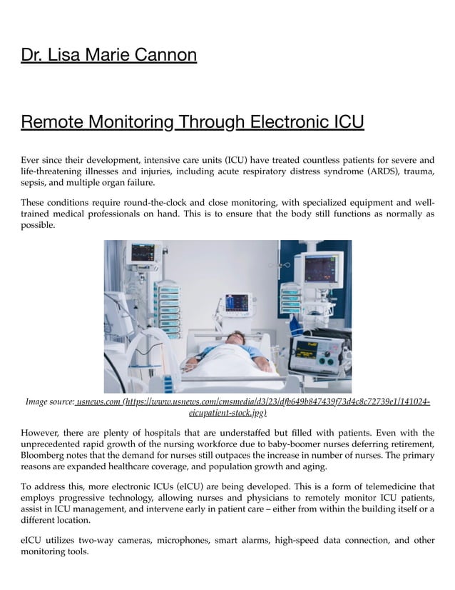 Remote Monitoring Through Electronic ICU | PDF