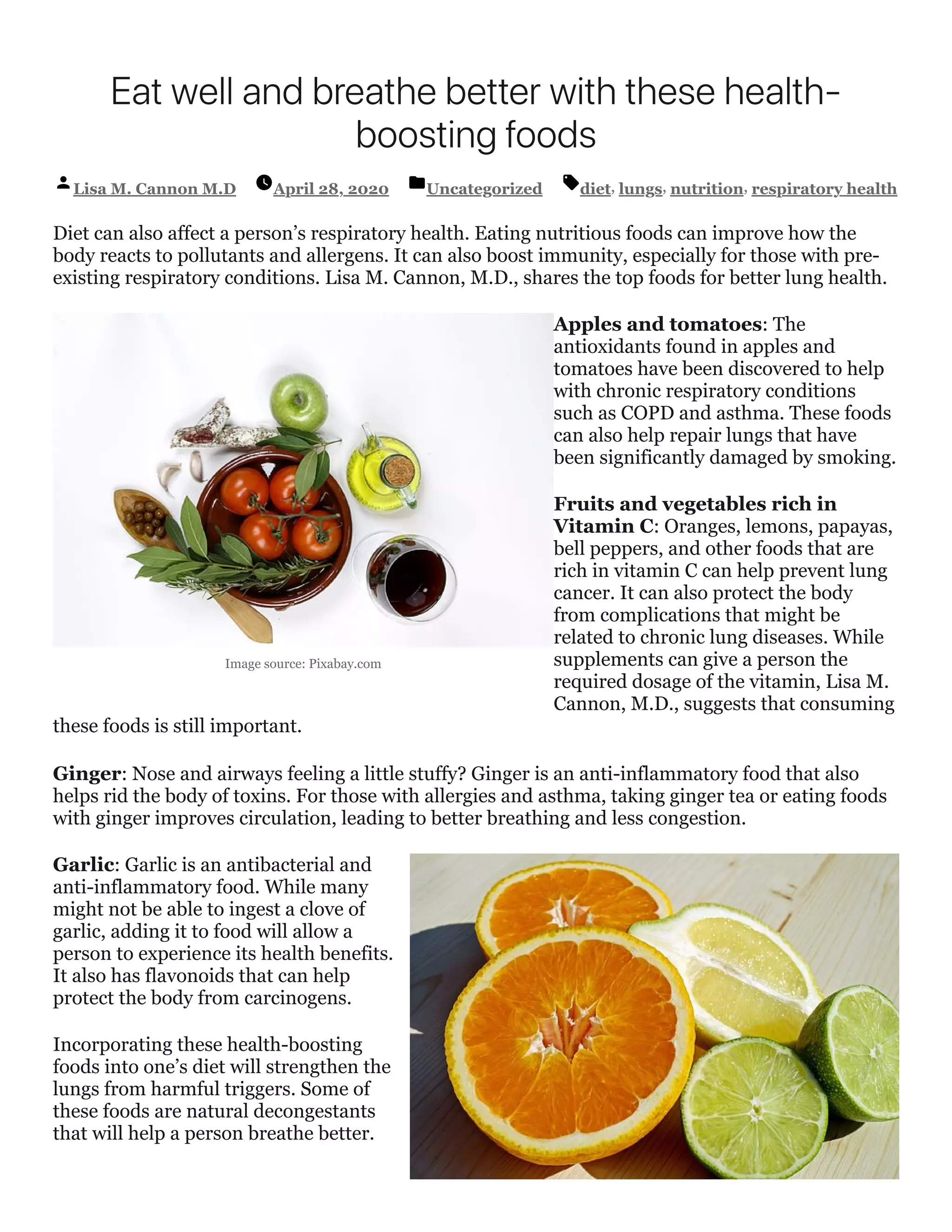 Eat well and breathe better with these healthboosting foods | PDF