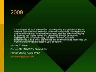 Lisa Sangalli Mulzoff References 09 | PPT