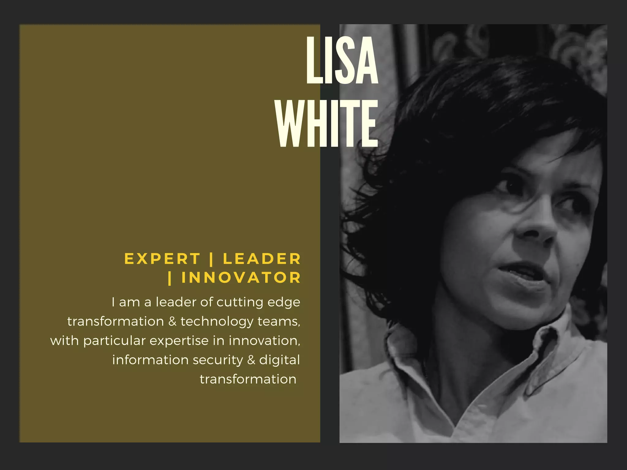 Lisa White Innovation Leader CV Resume October 2019 | PPT