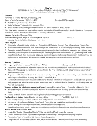 Lisa yu resume(accounting) | DOC
