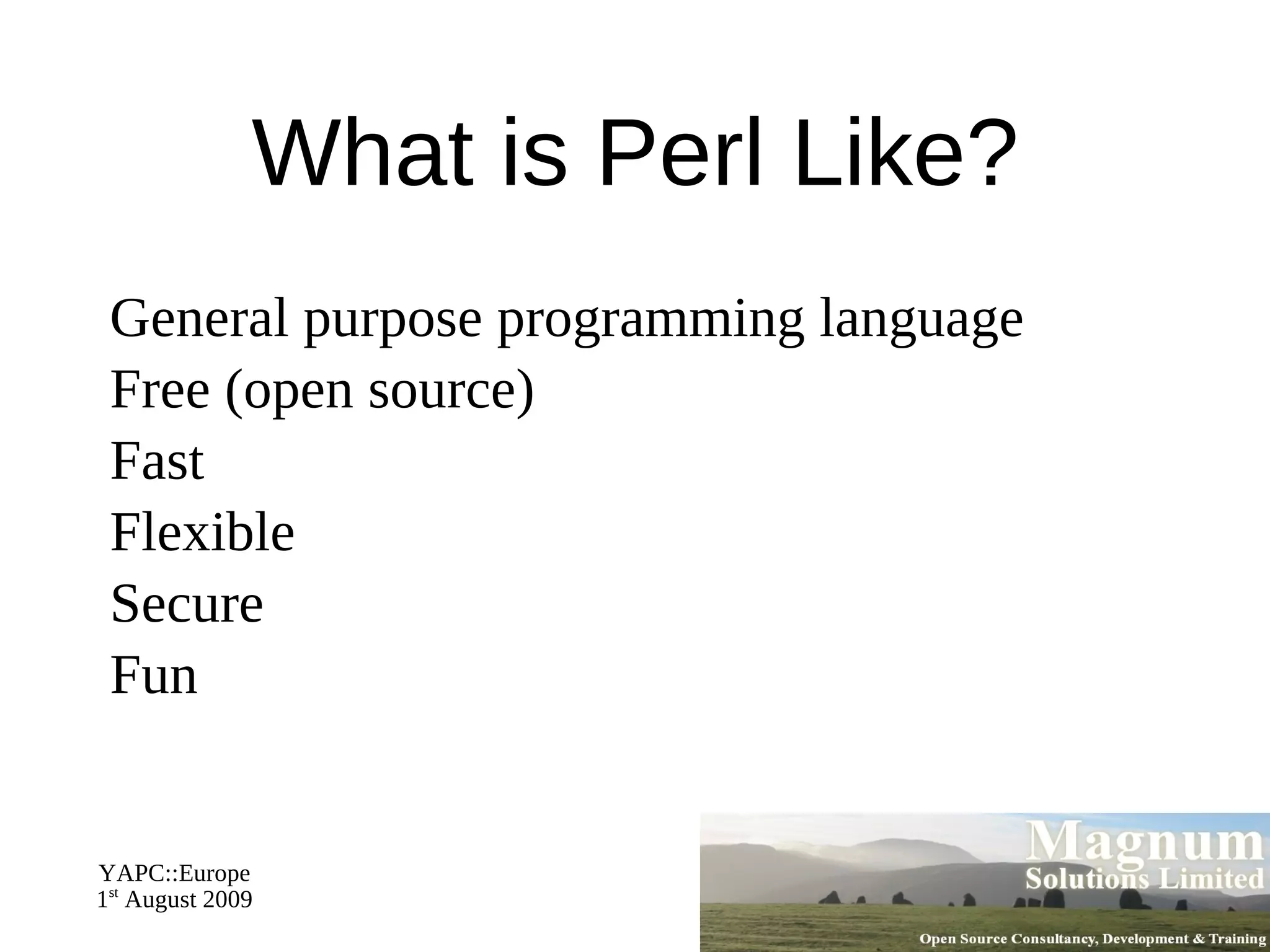 Introduction to Perl - Day 1 | ODP
