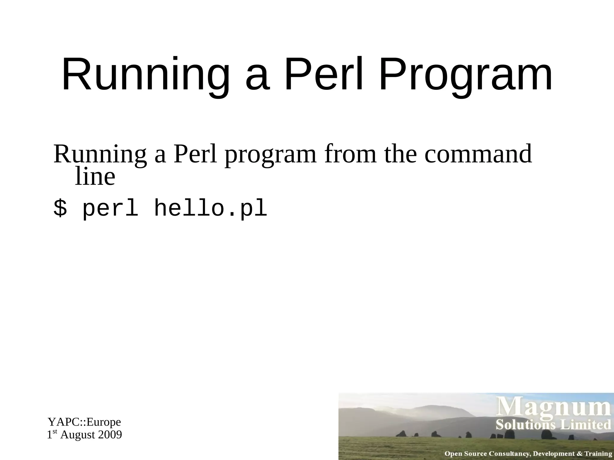 Introduction to Perl - Day 1 | ODP