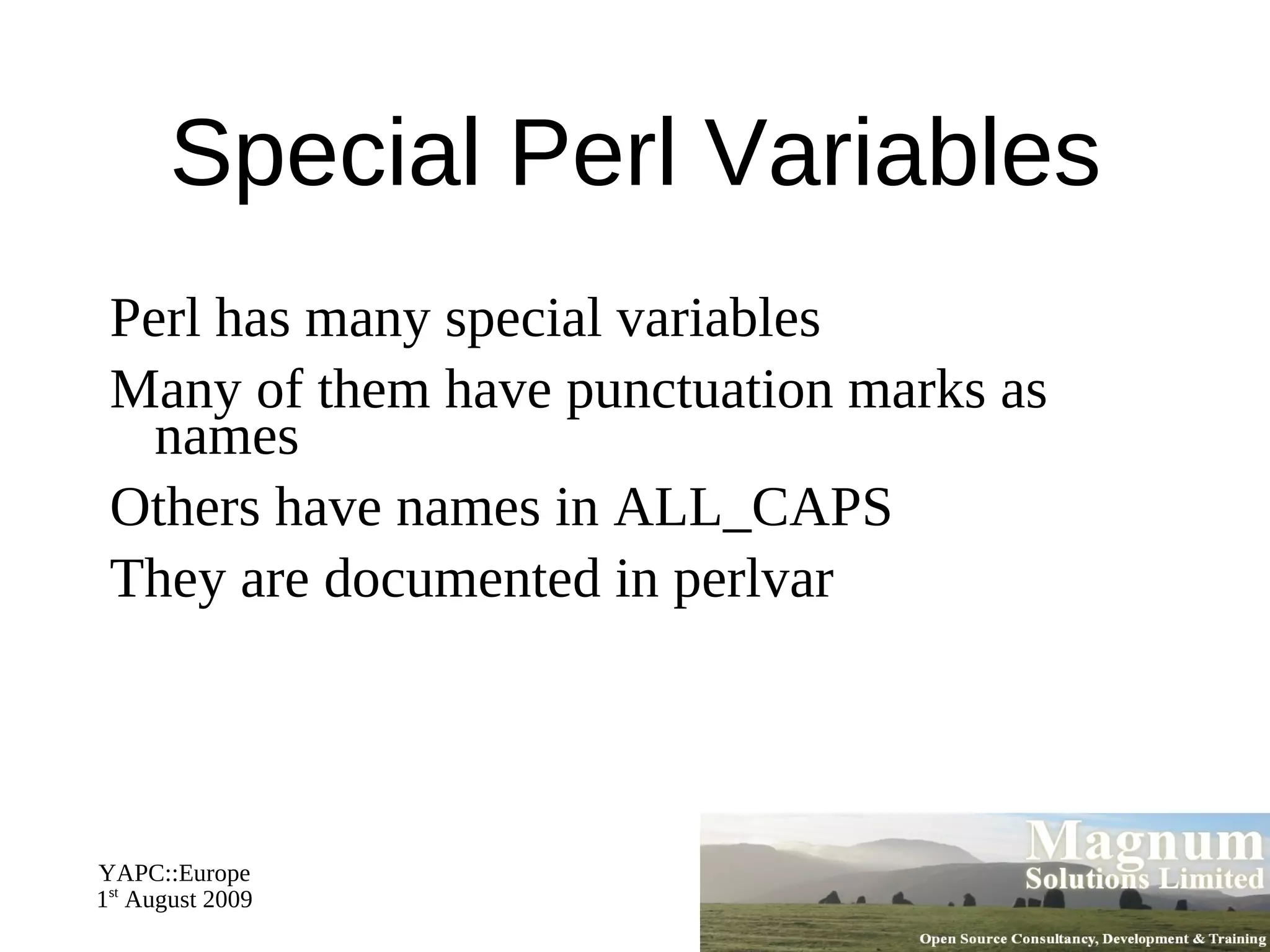 Introduction to Perl - Day 1 | ODP