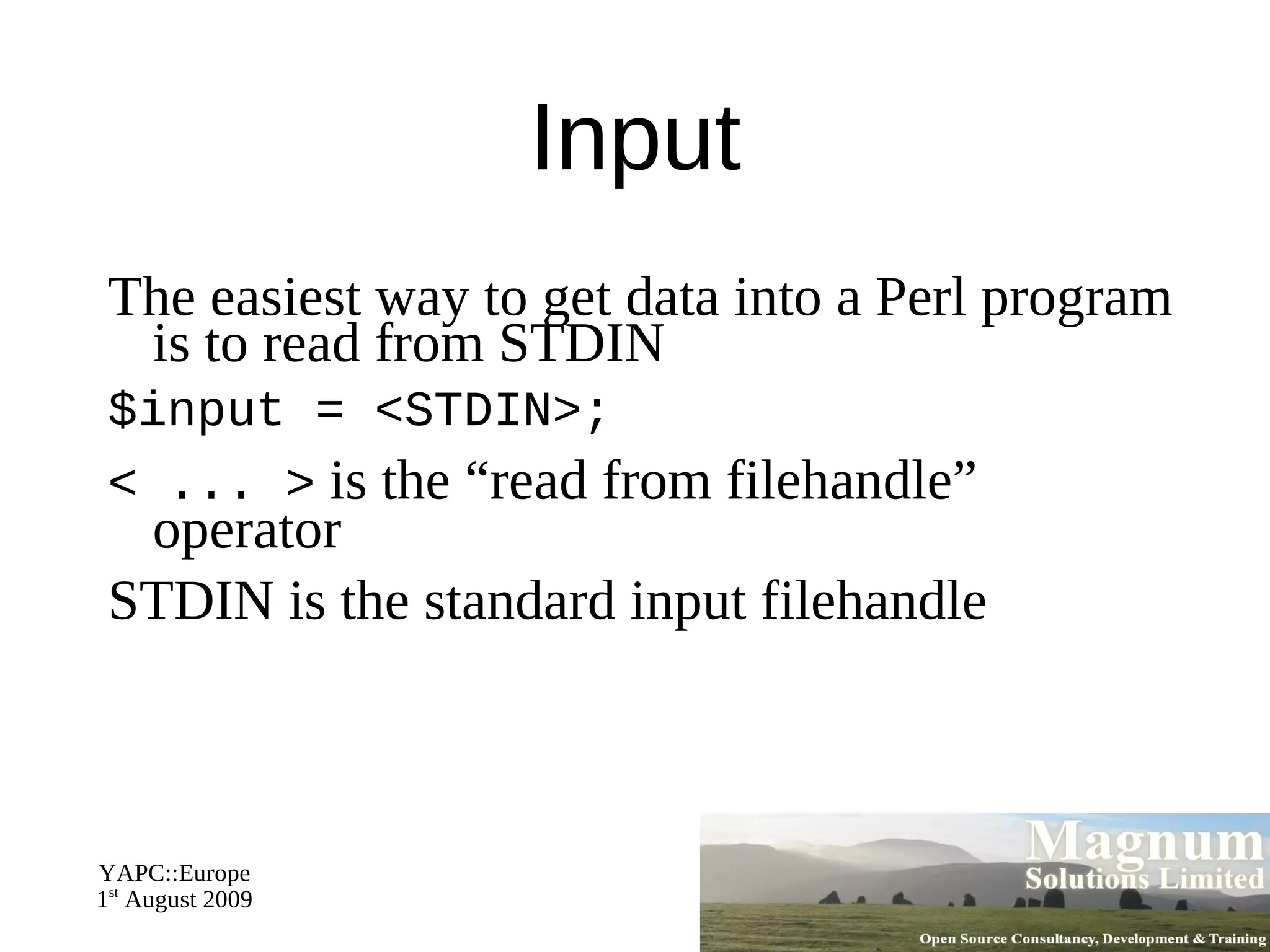 Introduction to Perl - Day 1 | ODP
