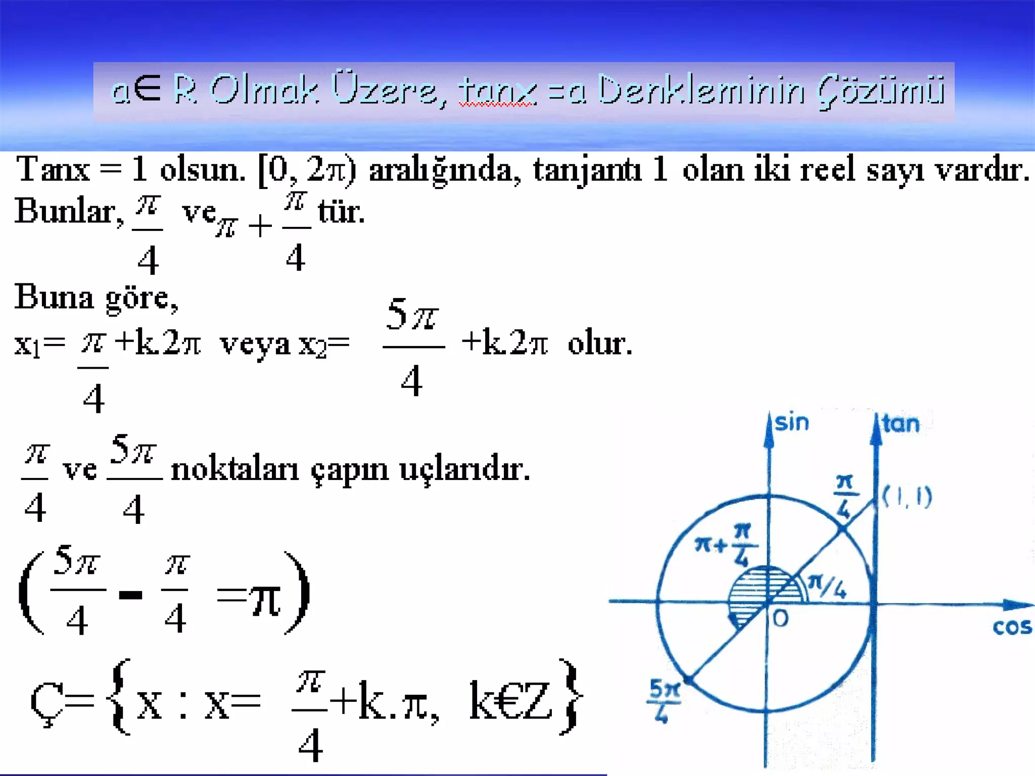 LİSE - TRİGONOMETRİK DENKLEMLER (SLAYT) | PPT