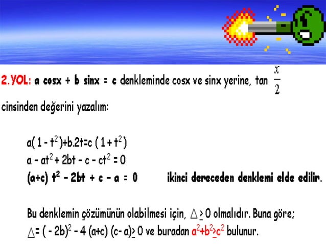 LİSE - TRİGONOMETRİK DENKLEMLER (SLAYT) | PPT