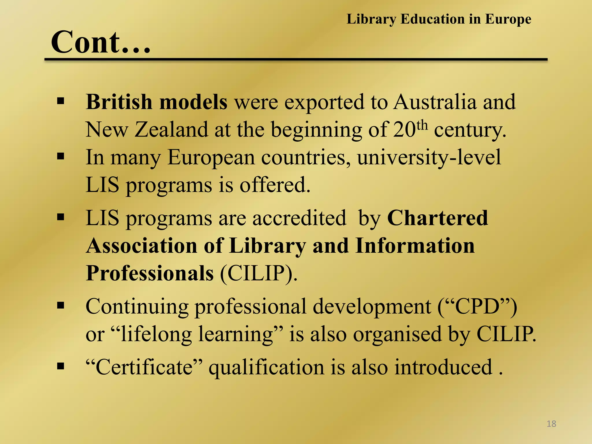 LIS Education (World Wide ‎Overview) ‎ | PPSX