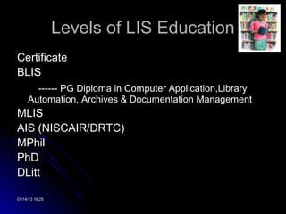 LIS Educational Trend in India: where are we heading to? | PPT