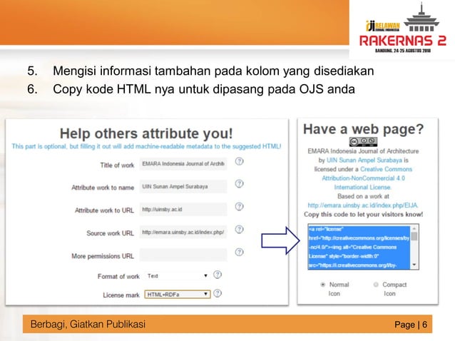 COPYRIGHT & CC LICENSE PADA OJS 2.X | PDF
