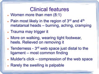 Lisfranc injury AND mortons metatarsalgia | PPT