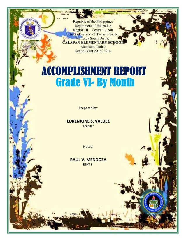 school accomplishment report per month | DOCX