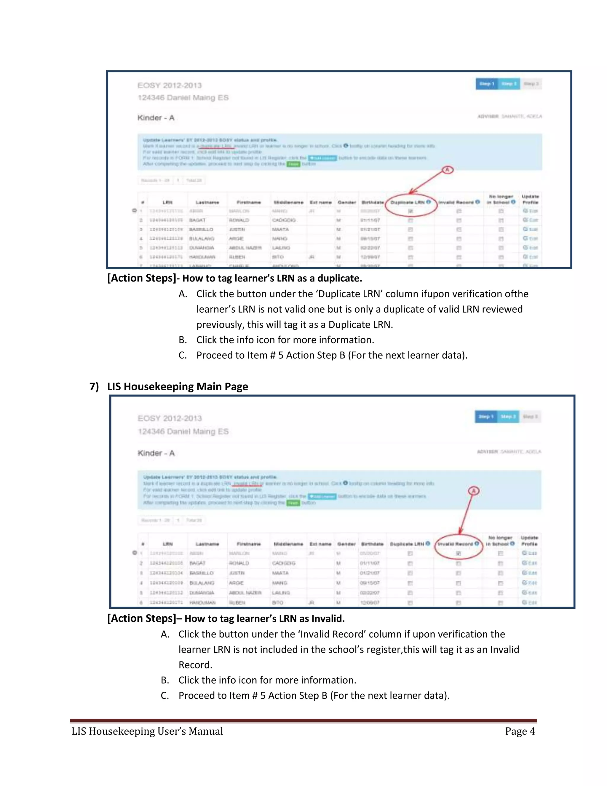 Lis housekeeping users manual (formal school) | DOCX