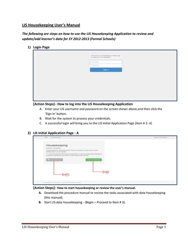 Lis housekeeping users manual (formal school) | DOCX