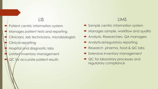 Laboratory information system- An overview in Microbiology | PPTX
