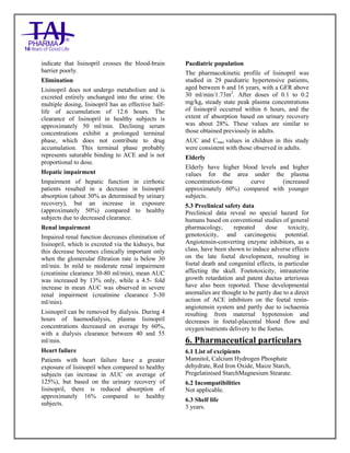 Lisinopril Tablets USP Taj Pharma SmPC | PDF