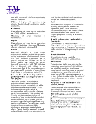 Lisinopril Tablets USP Taj Pharma SmPC | PDF