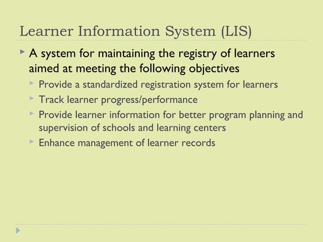 Learner Information System | PPT