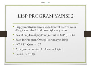 Lisp Türkçe Notlarım V_1 | PPT