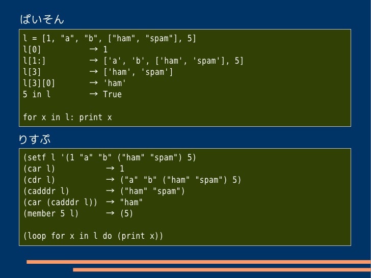 Lisp tutorial for Pythonista : Day 1