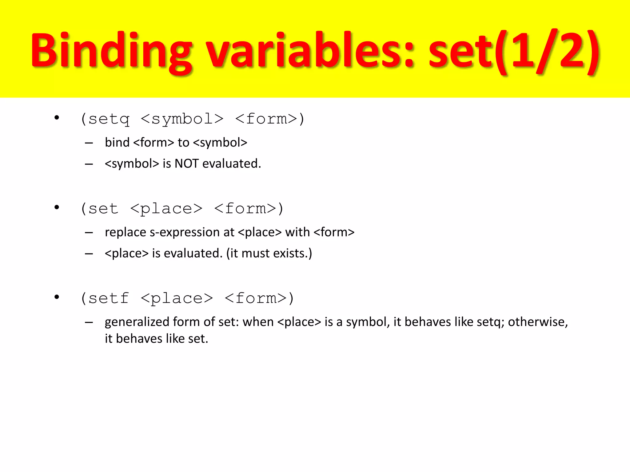 INTRODUCTION TO LISP | PPT INTRODUCTION TO LISP | PPT