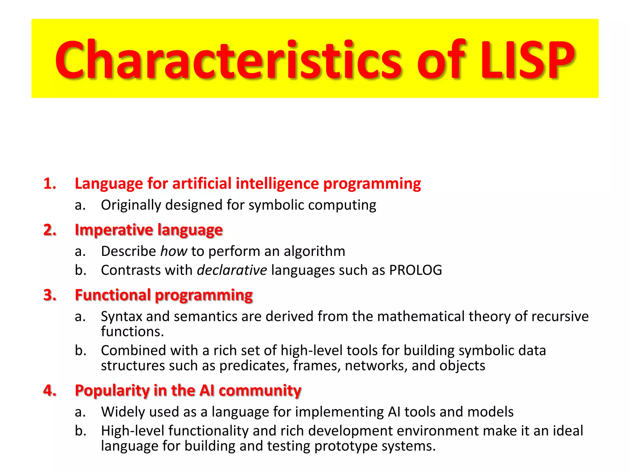 INTRODUCTION TO LISP | PPT INTRODUCTION TO LISP | PPT