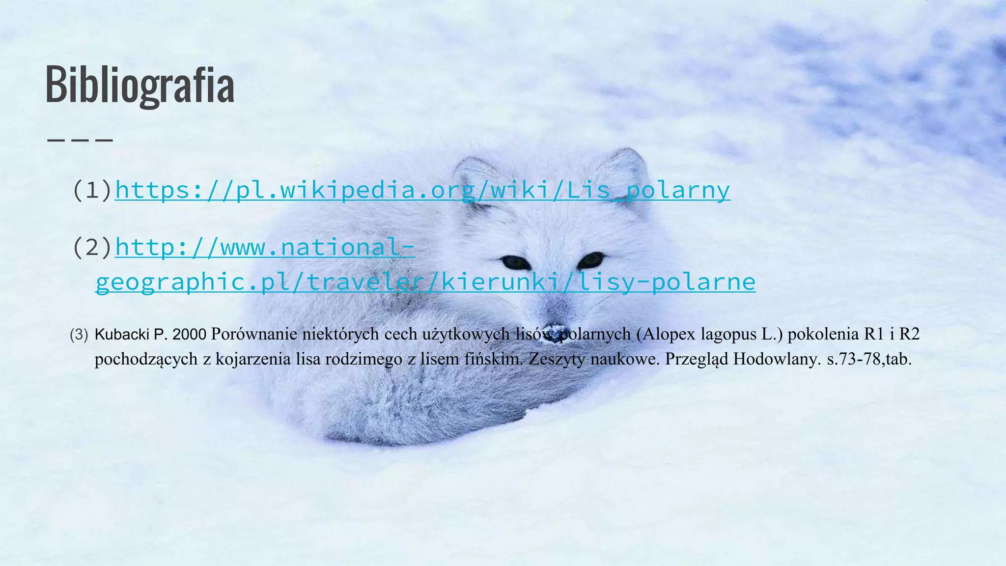 Lis polarny (vulpes lagopus) | PPTX