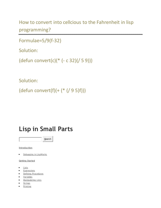 Lisp programming | PDF