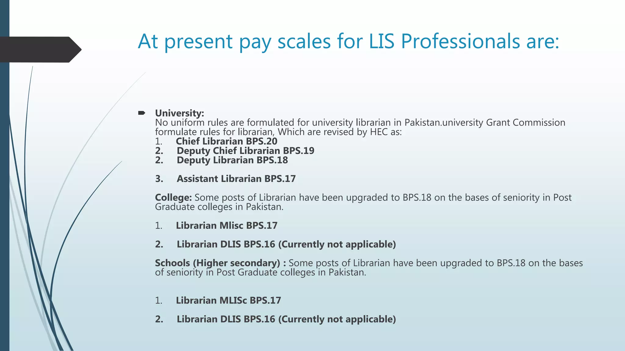 Lis profession in pakistan | PPTX