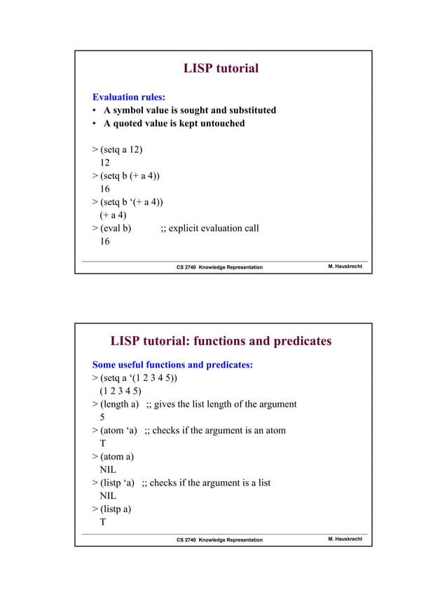 Lisp tutorial | PDF
