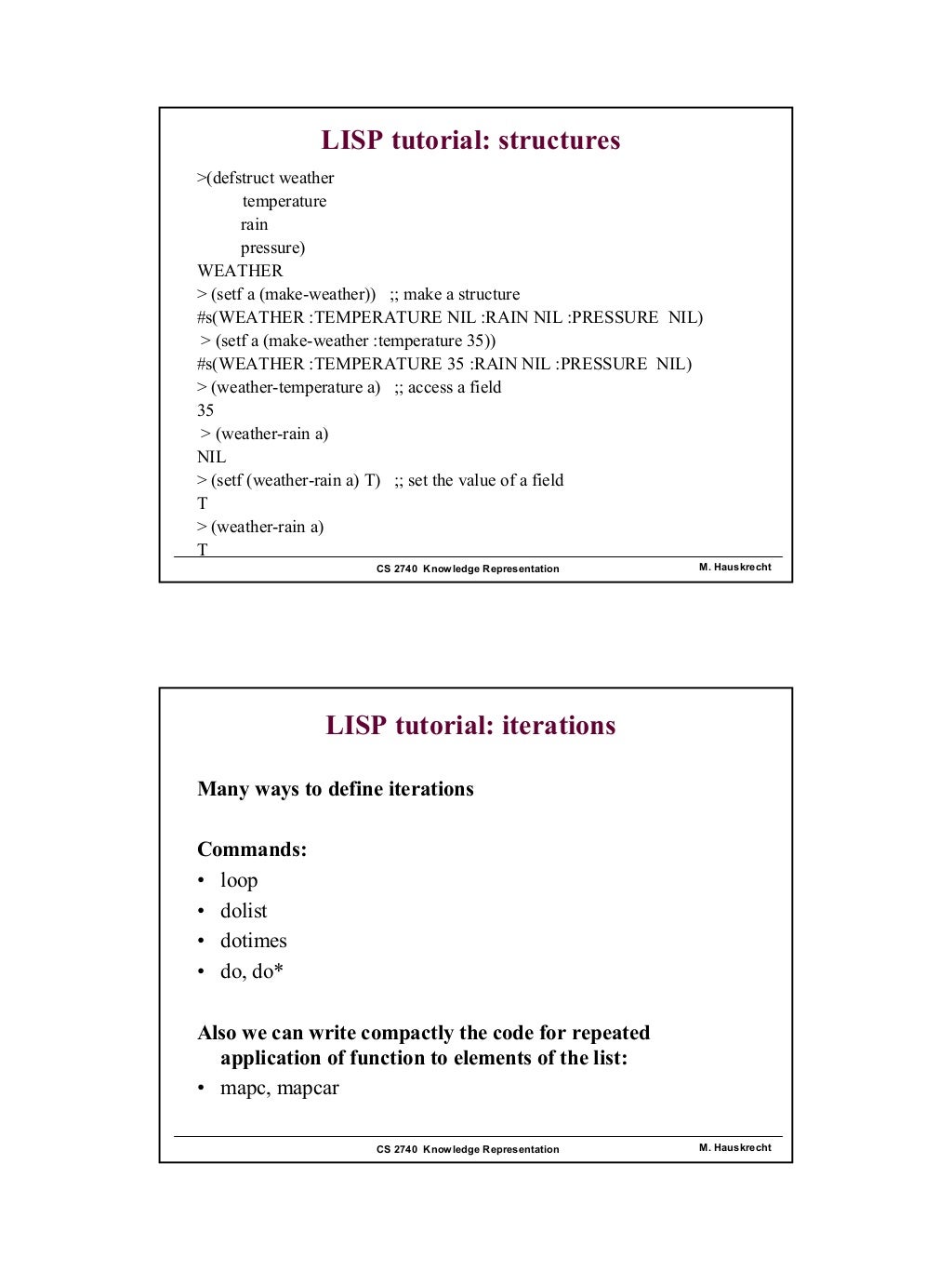 Lisp Tutorial
