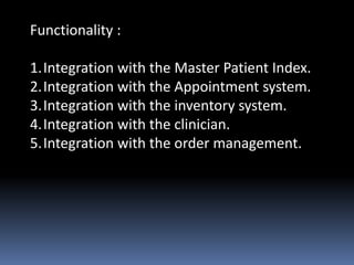 LABORATORY INFORMATION SYSTEM RADIOLOGY INFORMATION SYSTEM | PPTX