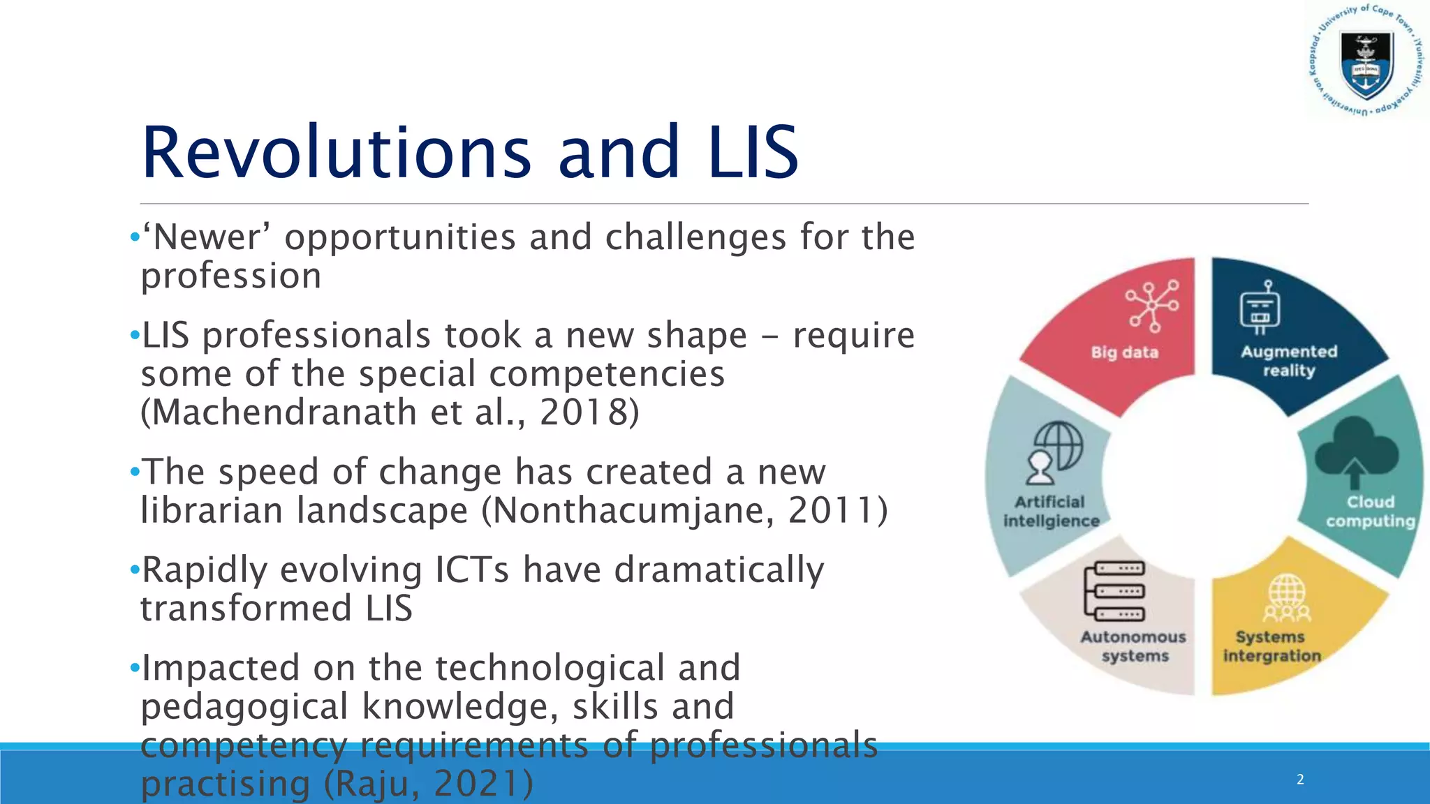Relevance of LIS schools in South Africa and how 4IR has shaped the ...
