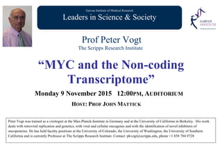 Leaders in Science and Society - Prof Peter Vogt | PDF